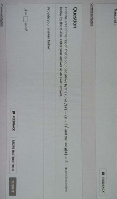 TranscriptContent attributionQuestionFind the area of | Chegg.com