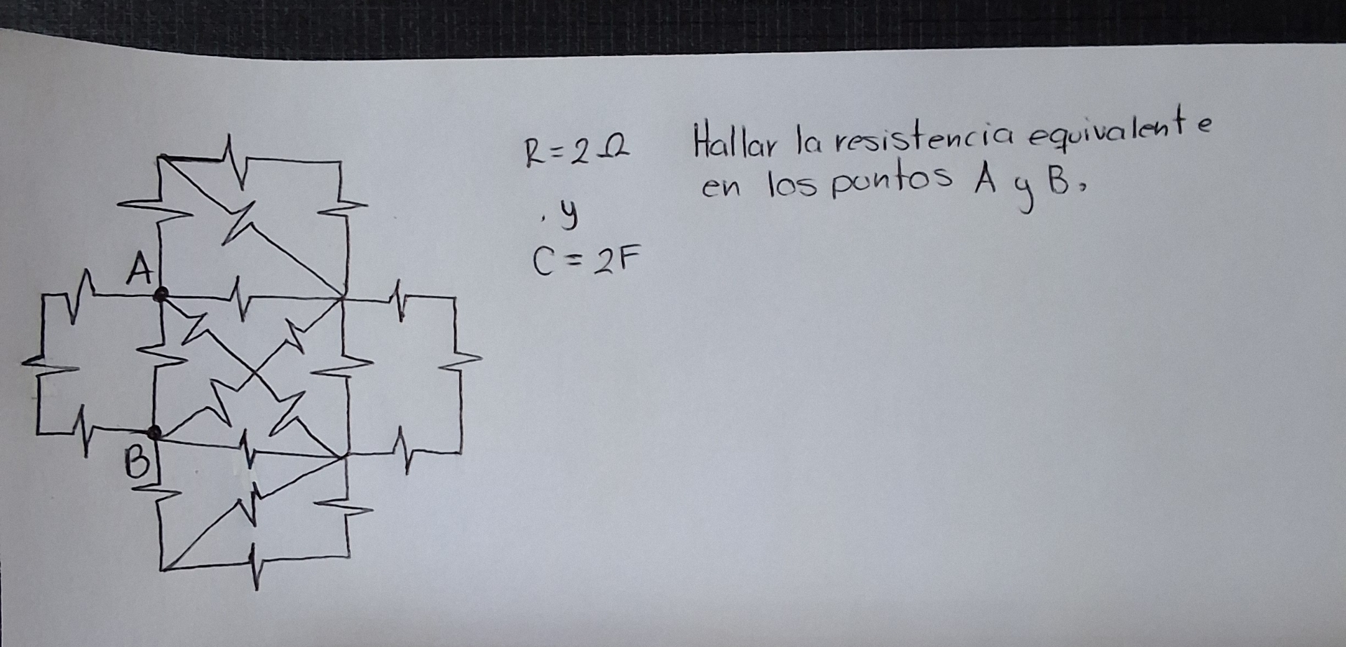 Solved Hallar la resistencia equivalente en los puntos A ﻿y | Chegg.com