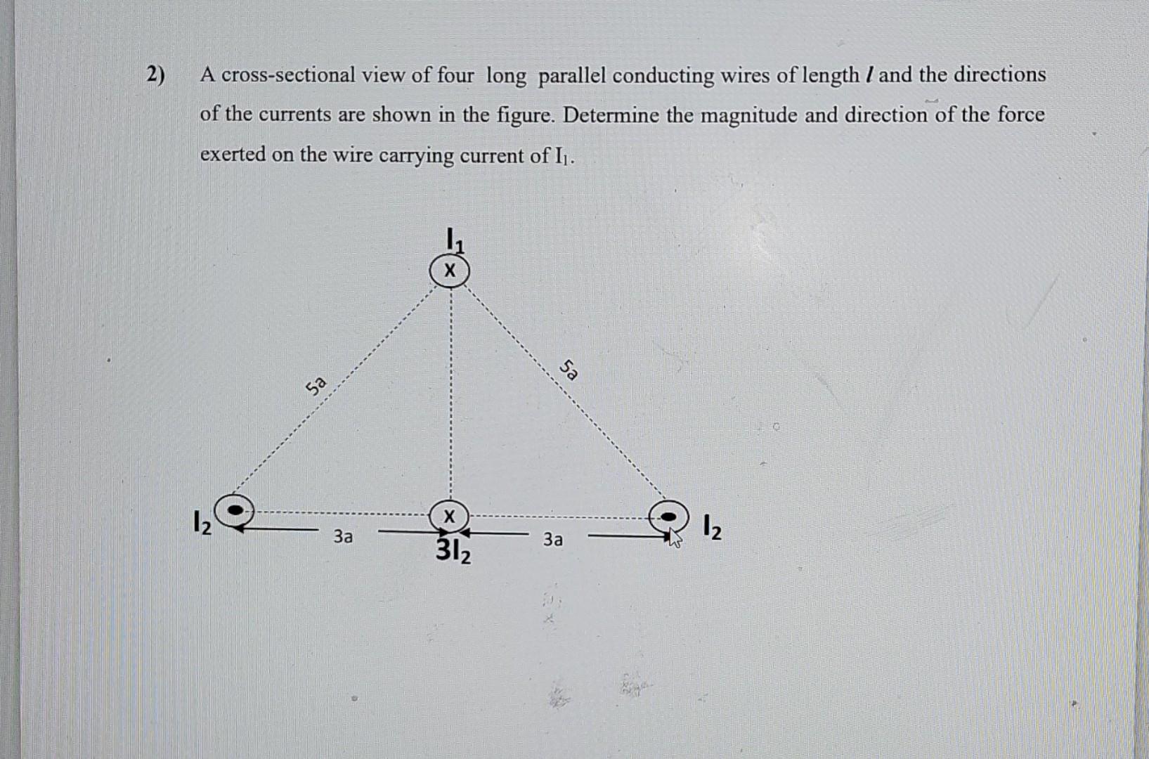 Solved A cross-sectional view of four long parallel | Chegg.com
