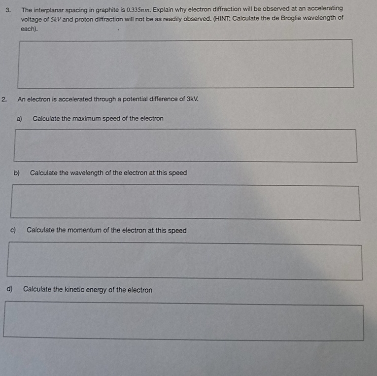 Solved The interplanar spacing in graphite is 0.335nm. | Chegg.com