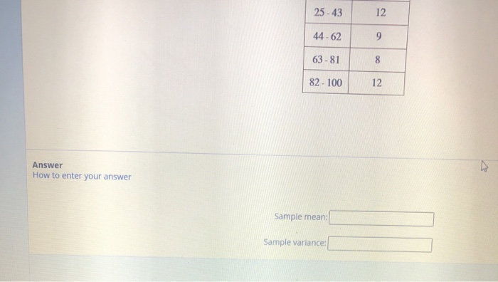 Solved Calculate the sample mean and sample variance for the | Chegg.com