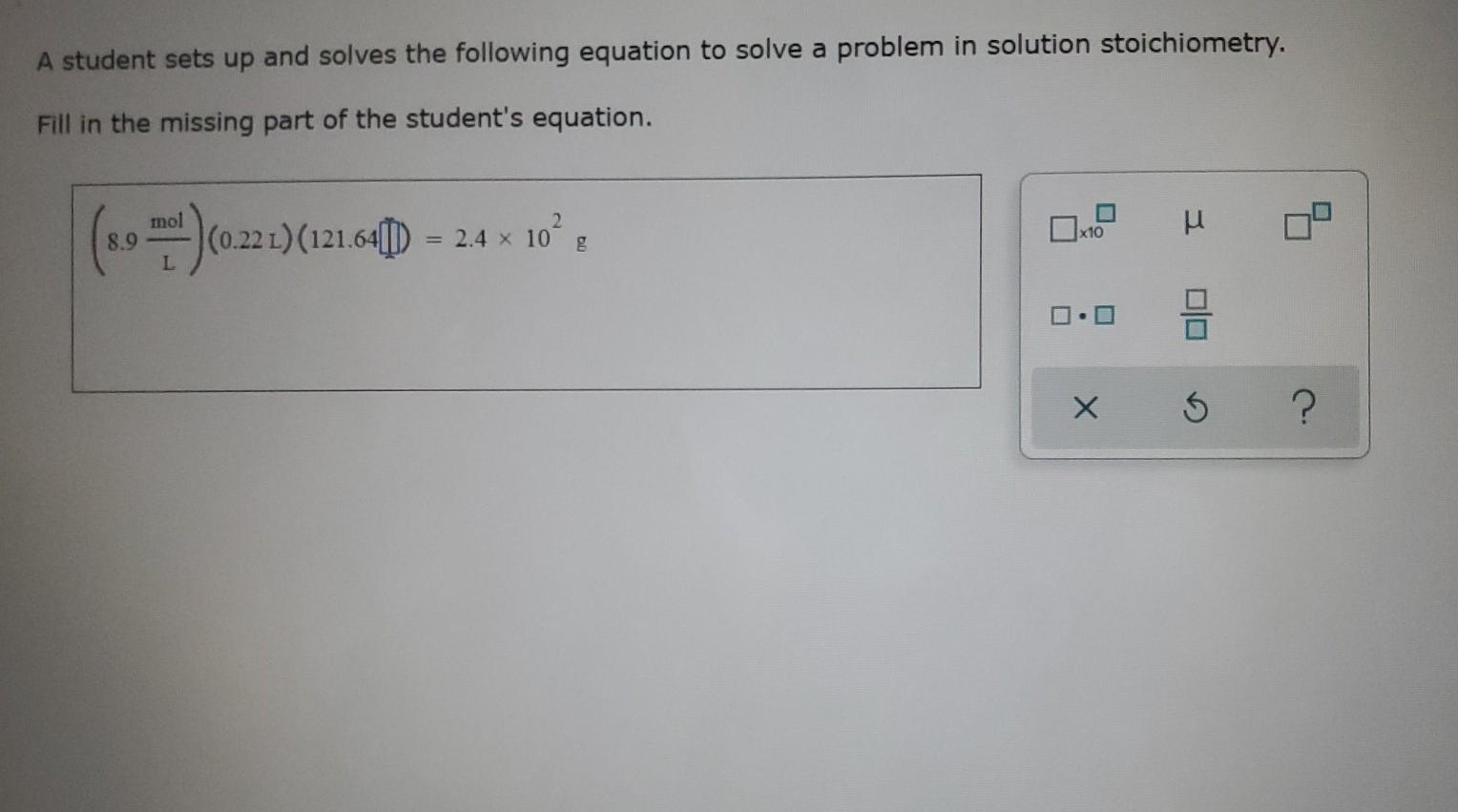 Solved A student sets up and solves the following equation | Chegg.com