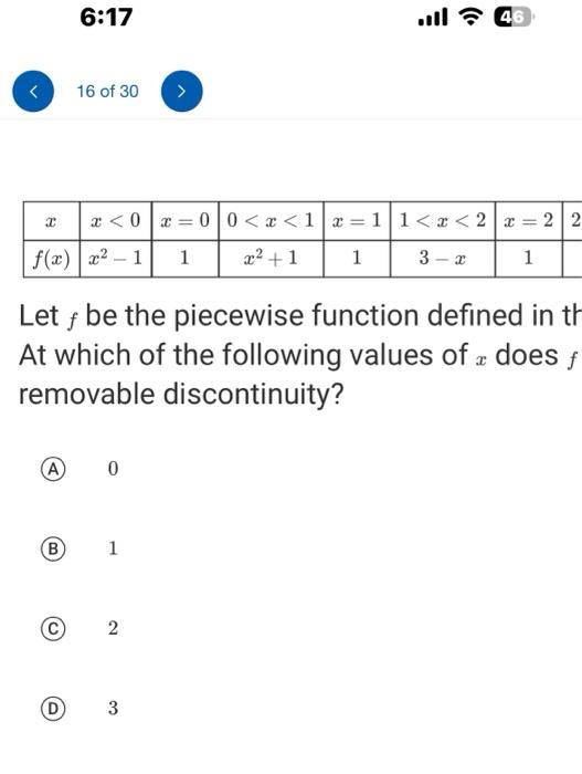 Solved Let f be the piecewise function defined in the table | Chegg.com