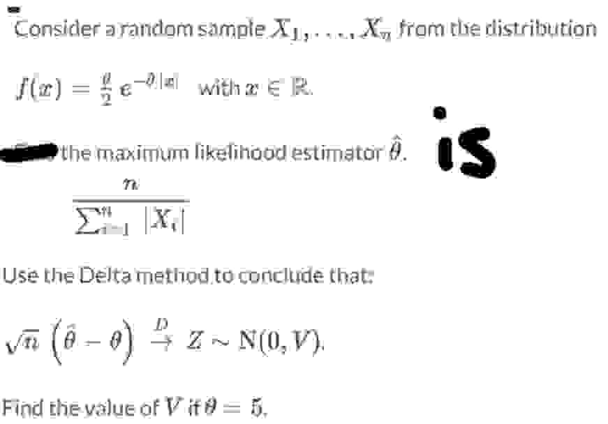 Solved Consider a random sample x1,dots,xπ ﻿from the | Chegg.com