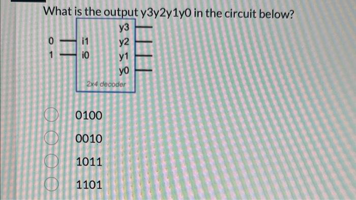 Solved What is the outbut vv2y1y0 in the circuit below? 0100 | Chegg.com