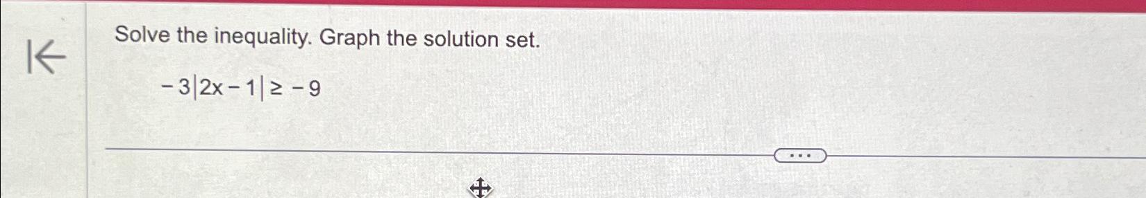 Solved Solve the inequality. Graph the solution | Chegg.com