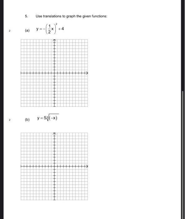 Solved 5. Use translations to graph the given functions: (a) | Chegg.com
