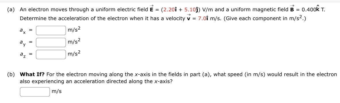 Solved (a) ﻿An electron moves through a uniform electric | Chegg.com
