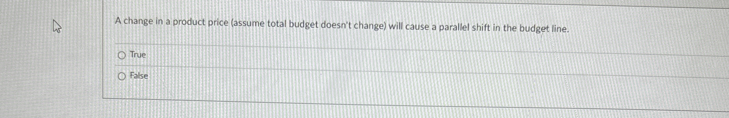 Solved A change in a product price (assume total budget | Chegg.com