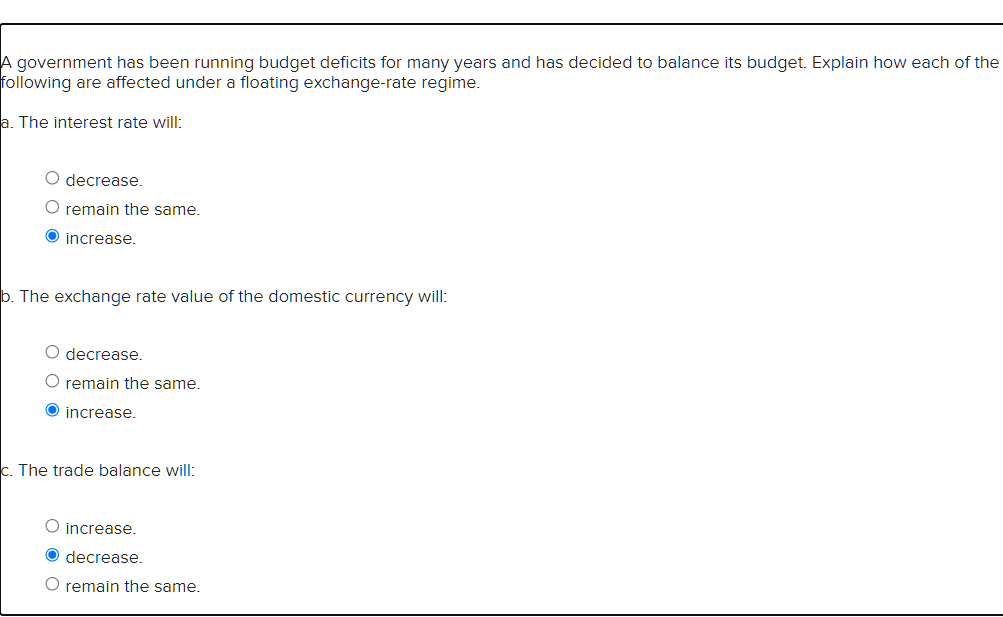 Solved A government has been running budget deficits for | Chegg.com
