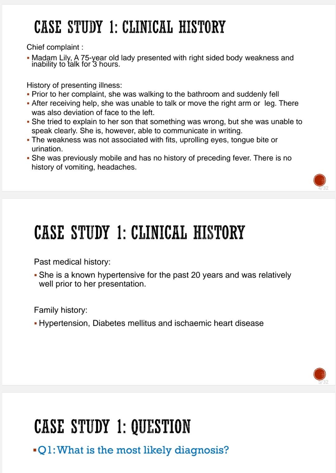 Solved CASE STUDY 1: CLINICAL HISTORY Chief complaint : - | Chegg.com