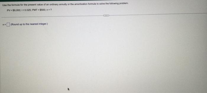 Solved Lle the formula for the present value of an ottinary | Chegg.com