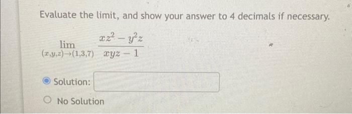 Solved Evaluate the limit, and show your answer to 4 | Chegg.com