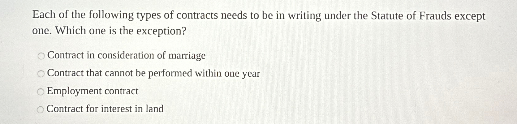 Solved Each of the following types of contracts needs to be | Chegg.com