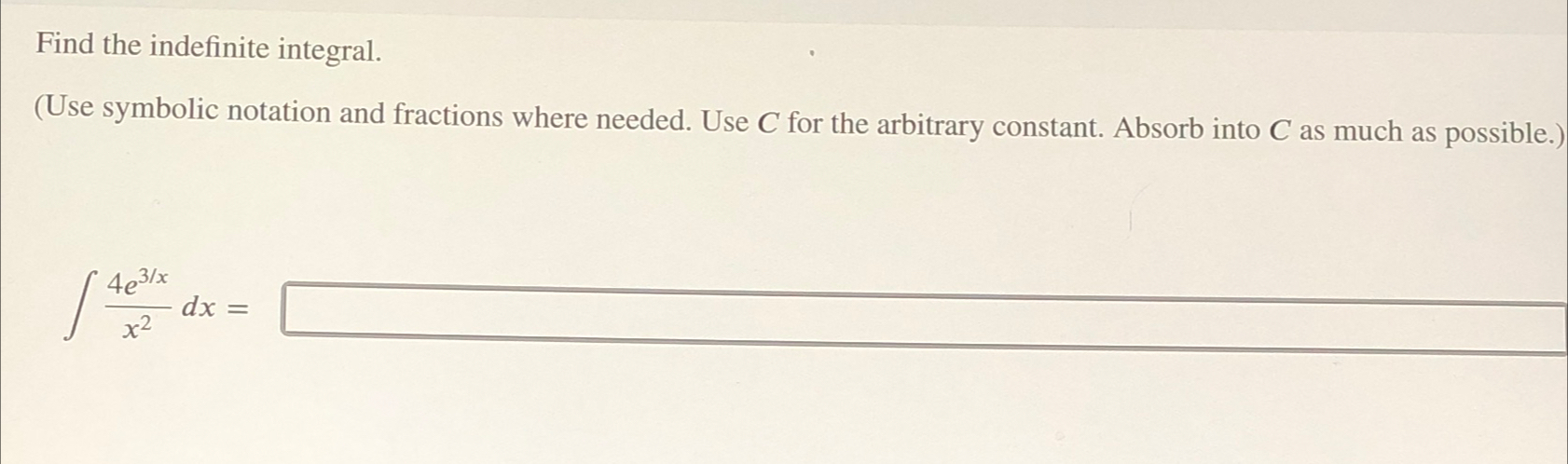 Solved Find the indefinite integral.(Use symbolic notation | Chegg.com