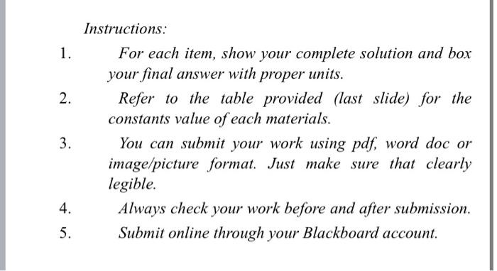 Solved 1. 2. Instructions: For each item, show your complete | Chegg.com