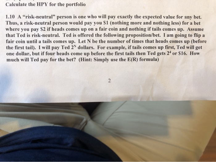 Solved Calculate the HPY for the portfolio 1.10 A | Chegg.com