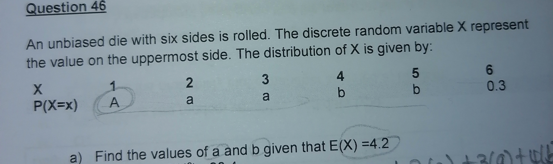 Solved Question 46An unbiased die with six sides is rolled. | Chegg.com
