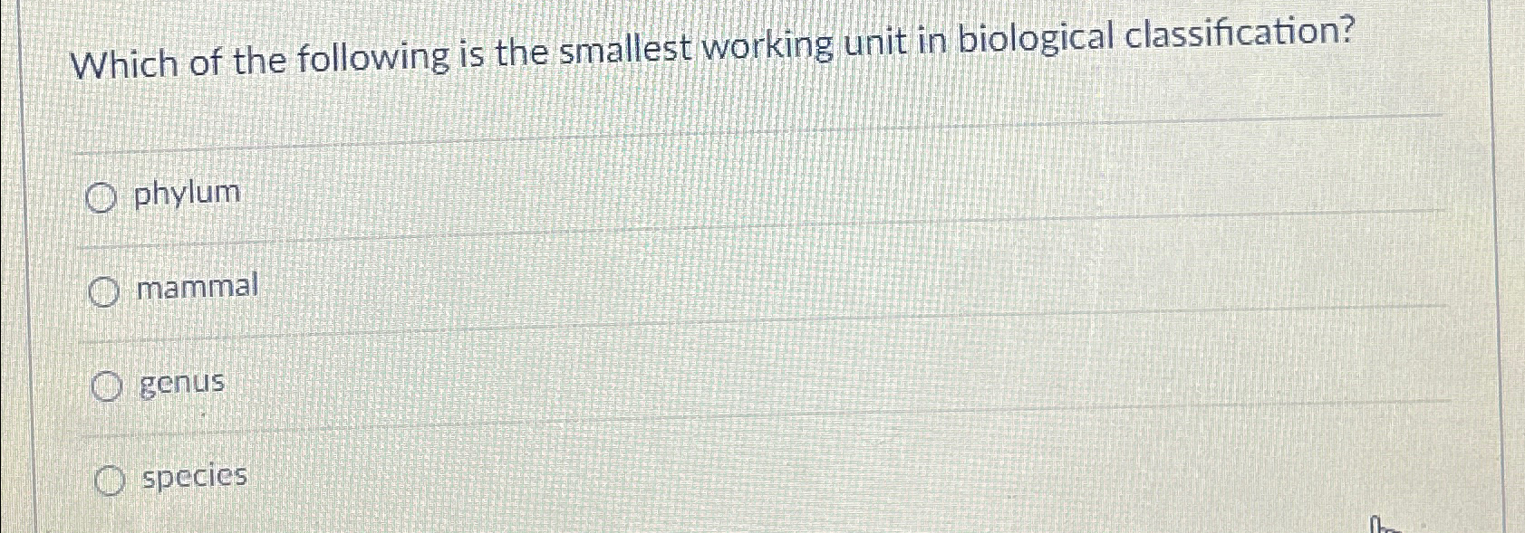 Solved Which of the following is the smallest working unit | Chegg.com