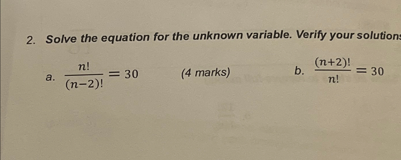 Solved Solve the equation for the unknown variable. Verify | Chegg.com