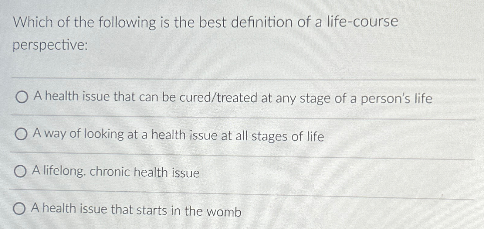 Solved Which of the following is the best definition of a | Chegg.com