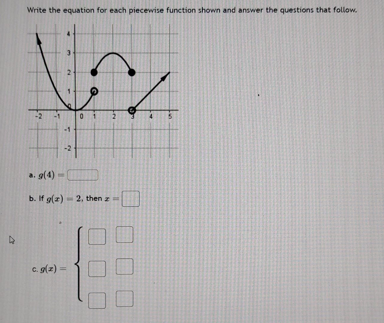 Solved Write the equation for each piecewise function shown | Chegg.com