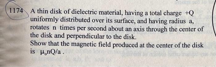 Solved 4 A thin disk of dielectric material, having a total | Chegg.com