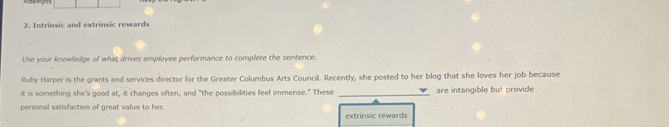 Solved Intrinsic and extrinsic rewardsUse your knowledge of | Chegg.com