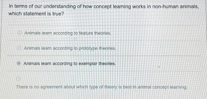 Solved In terms of our understanding of how concept learning | Chegg.com