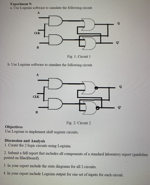 Experiment 9: a. Use Logisim software to simulate the | Chegg.com