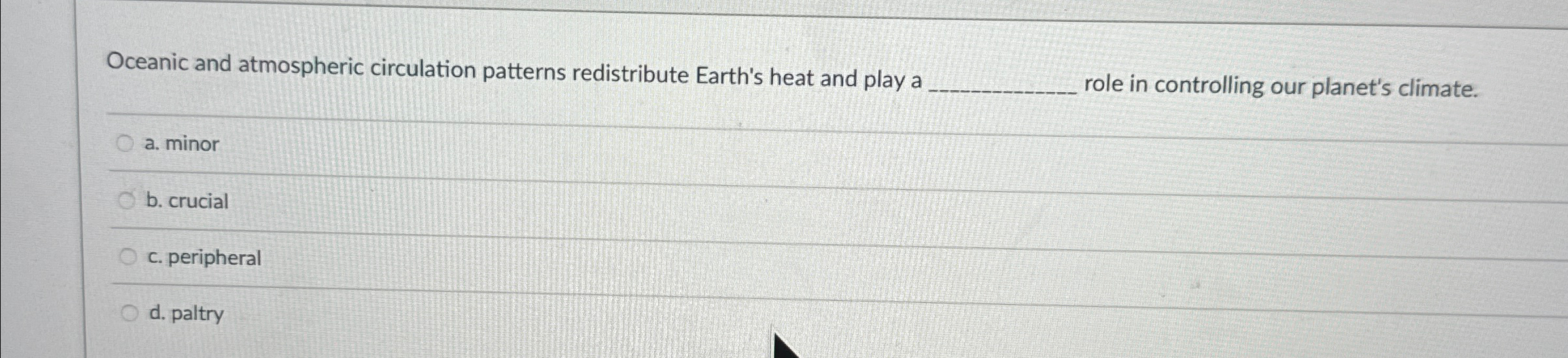 Solved Oceanic and atmospheric circulation patterns | Chegg.com