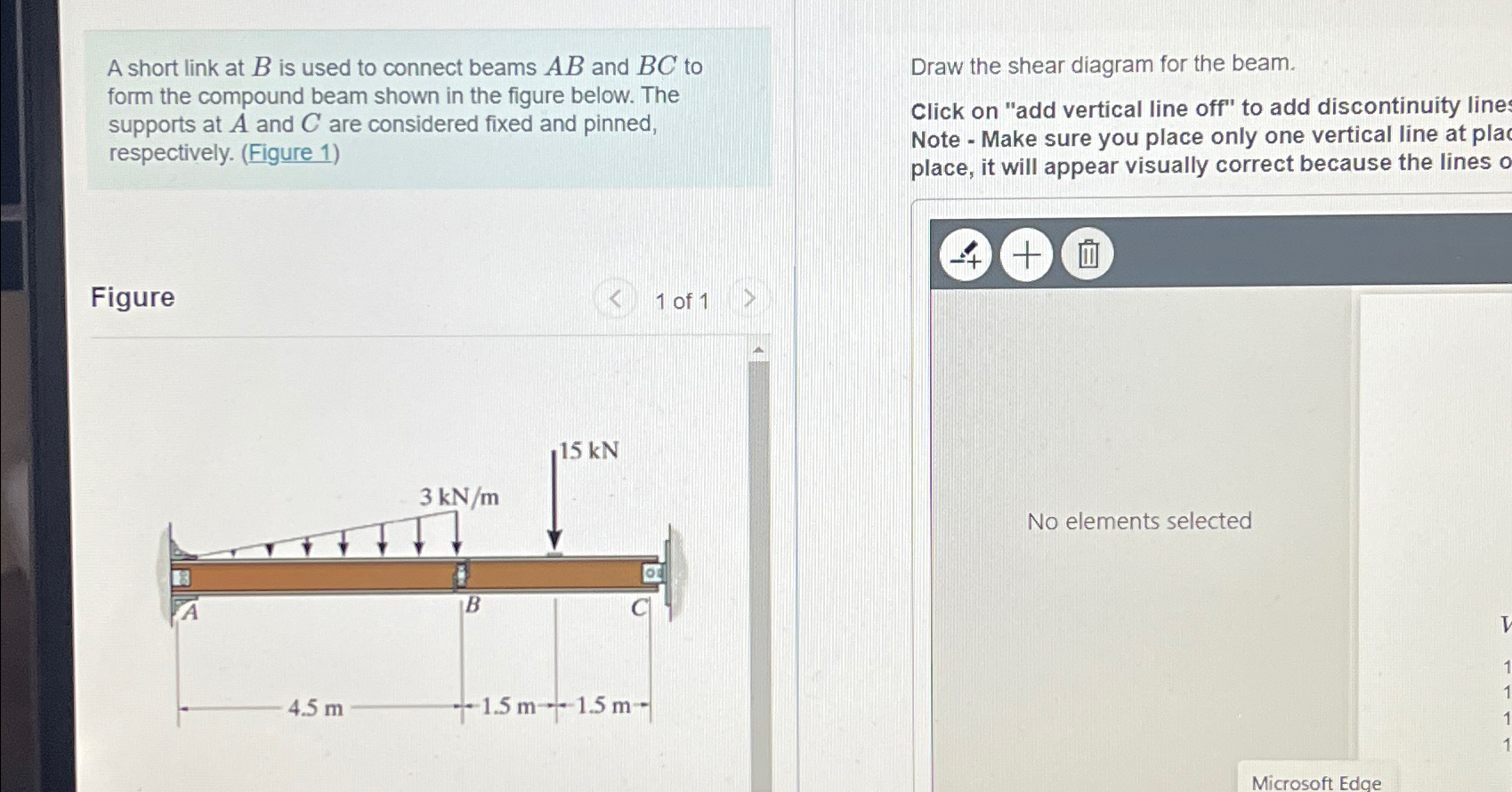 Solved A short link at B ﻿is used to connect beams AB ﻿and | Chegg.com