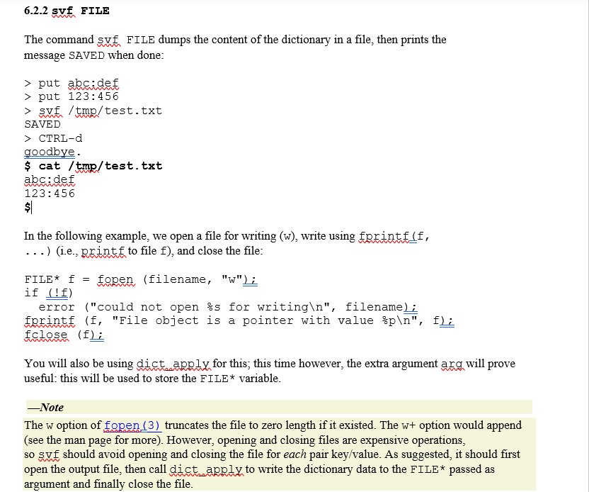 Solved 6.2.2 ﻿svf FILEThe command SVf FILE dumps the content | Chegg.com