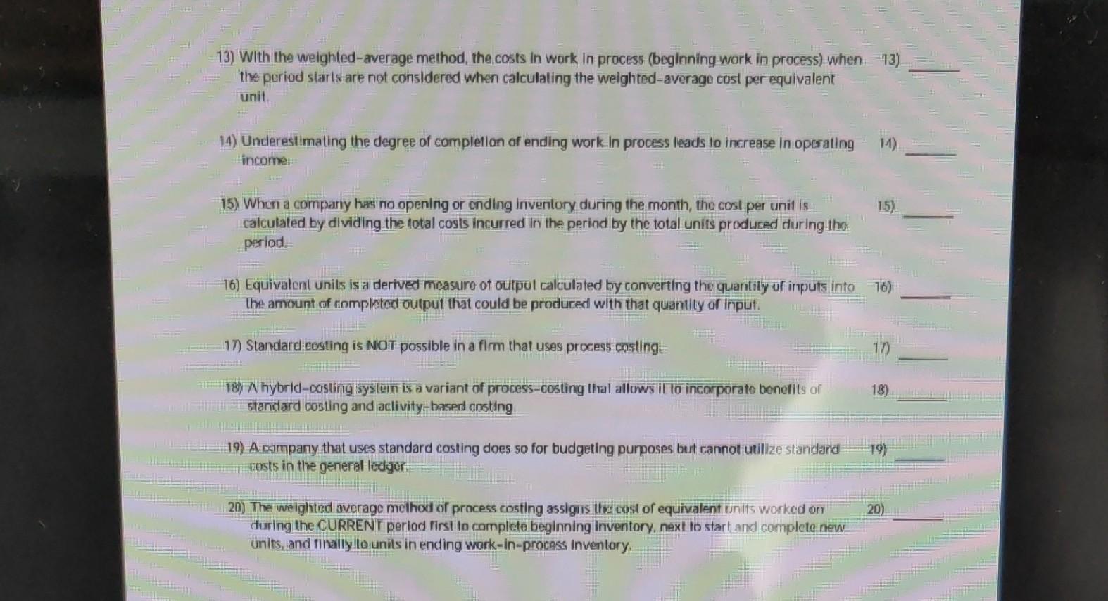 Solved TRUEFALSE. Write ' T ' if the statement is true and ' | Chegg.com