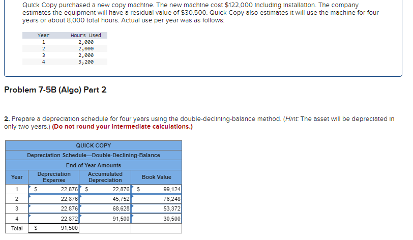 Solved Three part Question: Quick Copy purchased a new copy | Chegg.com