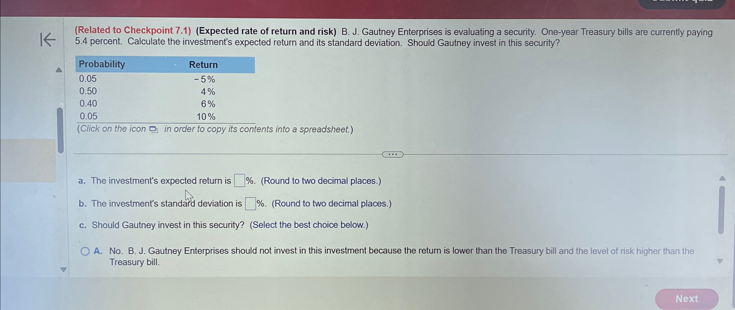 Solved (Related to Checkpoint 7.1) (Expected rate of return | Chegg.com