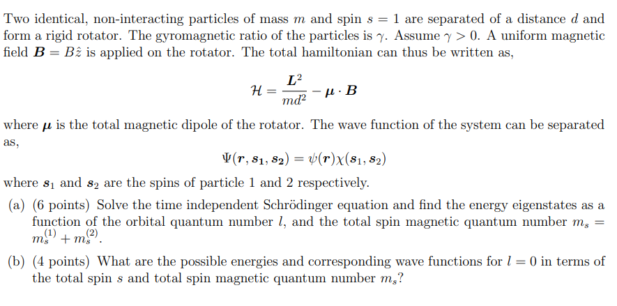 Solved Two identical, non-interacting particles of mass m | Chegg.com