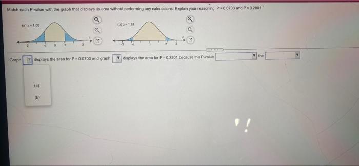 Solved Match each P-value with the graph that displays its | Chegg.com