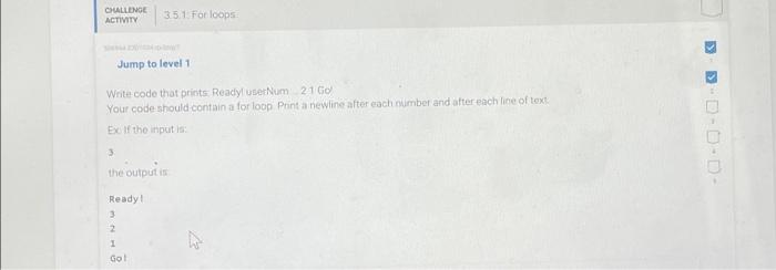 Solved CHALLENGE 3.5.1: For loops. ACTIVITY 506944 | Chegg.com