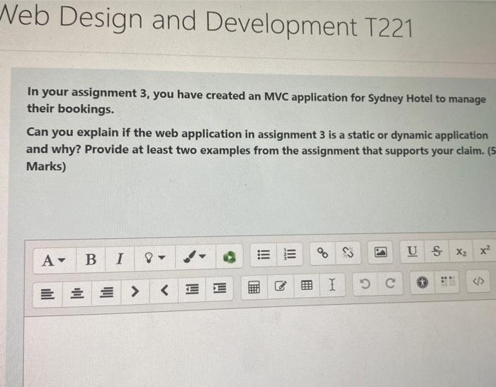 Web Design and Development T221 In your assignment 3, | Chegg.com