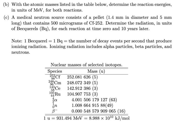 Solved 3. (18 points) The transuranic element, | Chegg.com