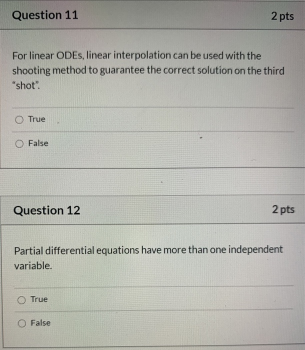 Solved Question 11 2 pts For linear ODEs, linear | Chegg.com