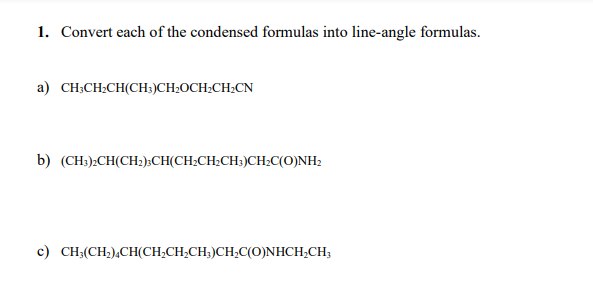 Solved Convert each of ﻿the condensed formulas into | Chegg.com