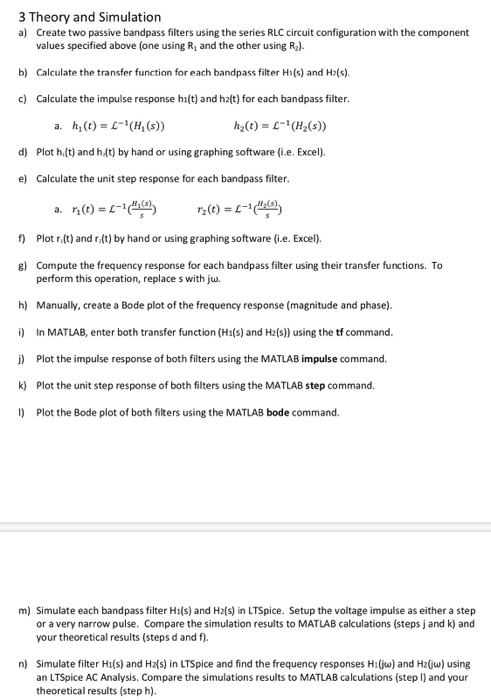Solved 3 Theory and Simulation a) Create two passive | Chegg.com Solved 3 Theory and Simulation a) Create two passive | Chegg.com