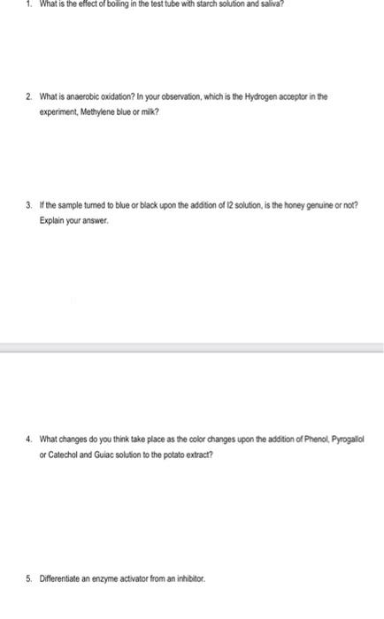 Solved 1. What is the effect of boling in the test tube with | Chegg.com