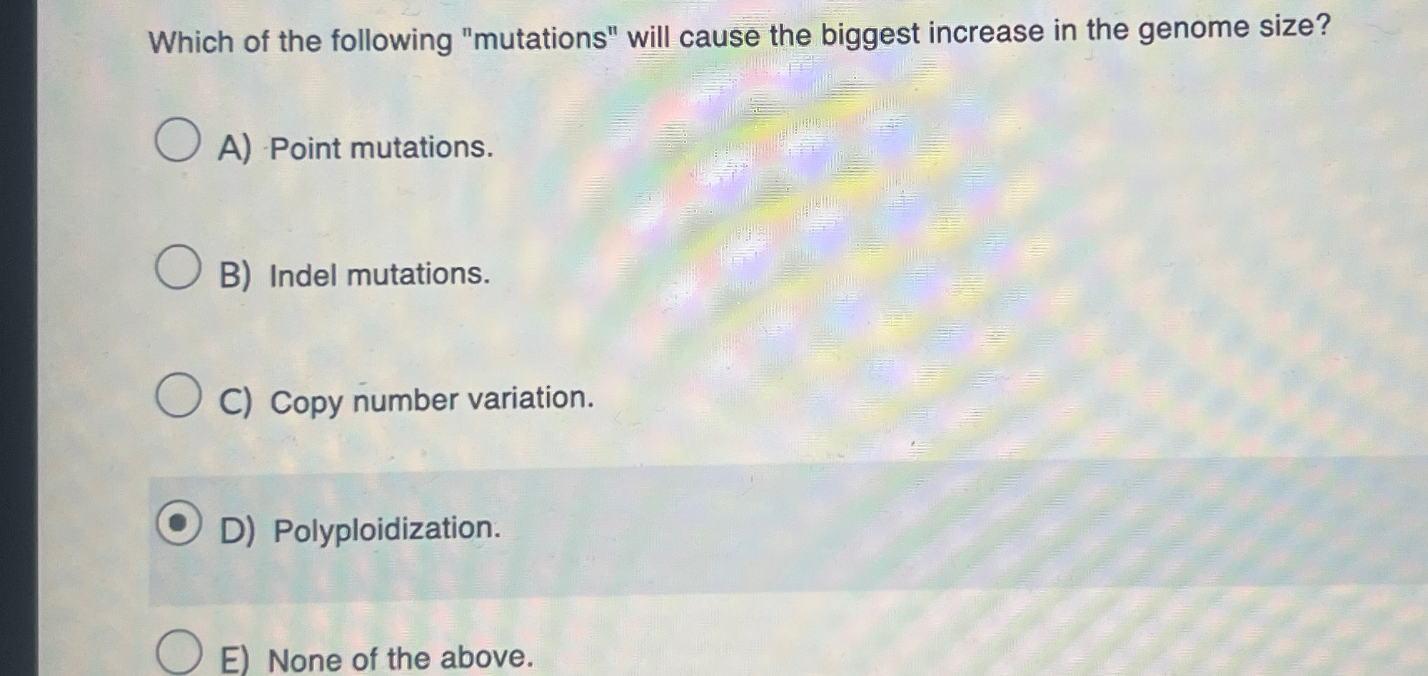 Solved Which Of The Following Mutations Will Cause The