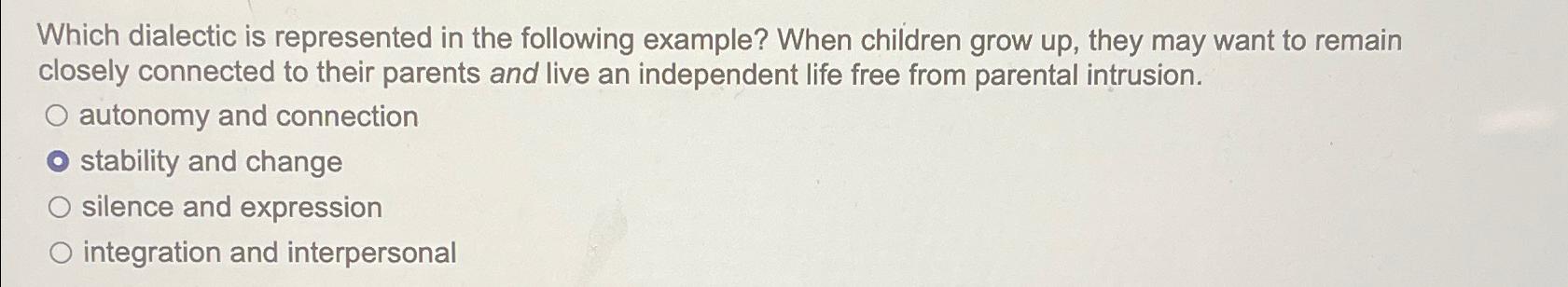 Solved Which dialectic is represented in the following | Chegg.com