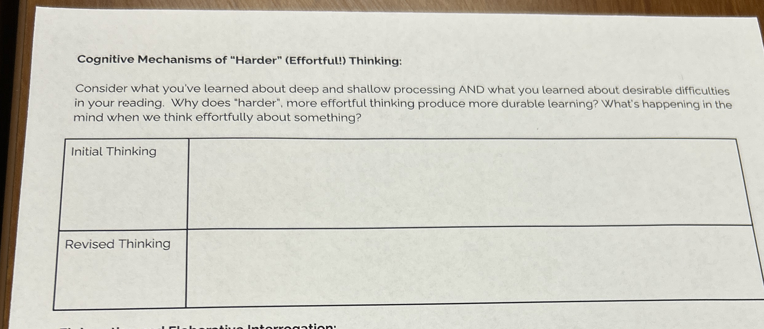 Solved Cognitive Mechanisms of "Harder" (Effortful!) | Chegg.com