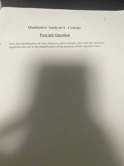 Solved Cation Analysis Flowchart Ag′ and Cu−2Qualitative | Chegg.com