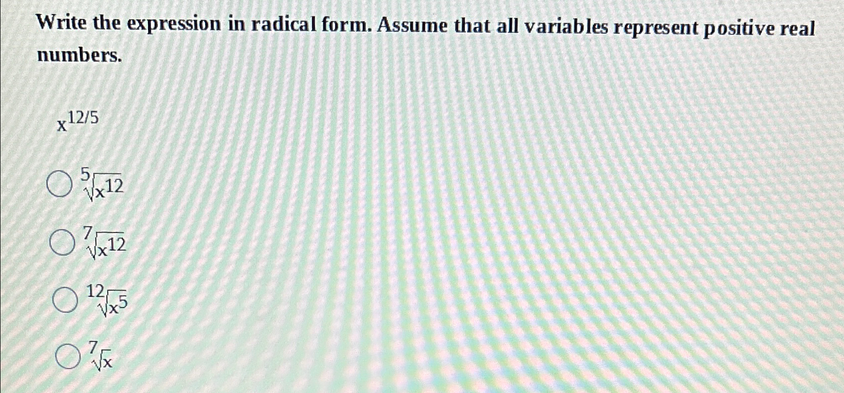 Solved Write the expression in radical form. Assume that all | Chegg.com